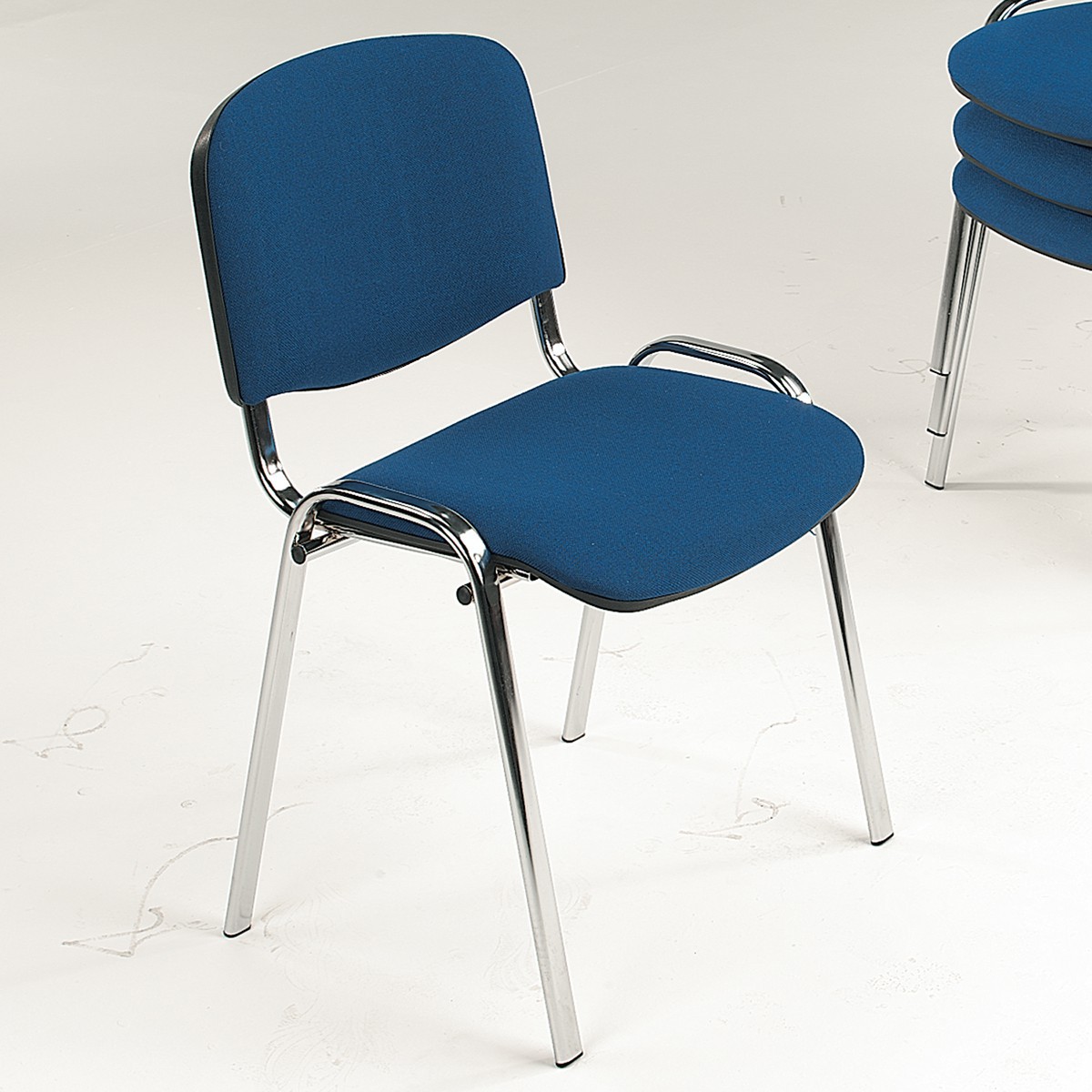 Set of 4 Meeting Room Chairs | Cluanie Blue | Without arms | Chrome ...