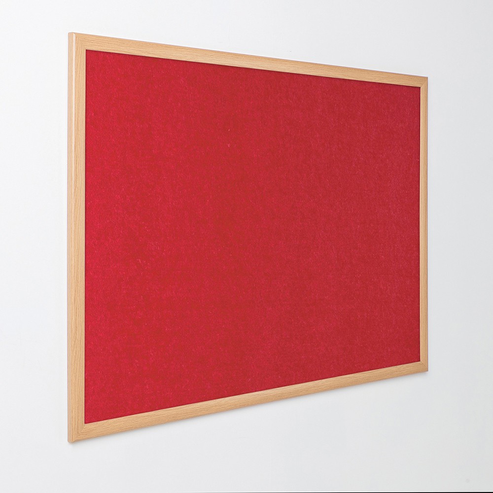 Eco-Colour Light Oak Effect Noticeboard | Red (RD) | 1200 x 1800mm (HxW ...