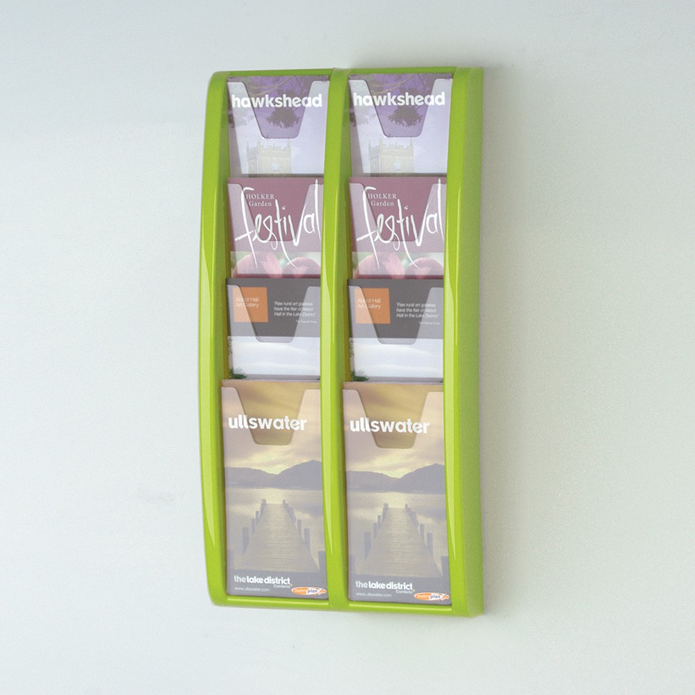 Panorama Wall Mounted Leaflet Dispensers | Lime Dispenser | 8 x 1/3 A4 ...