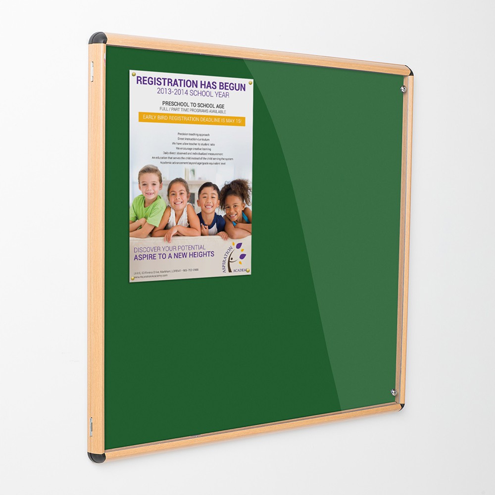 Shield Design Wood Effect Tamperproof Noticeboards | 1200 x 900mm (HxW ...