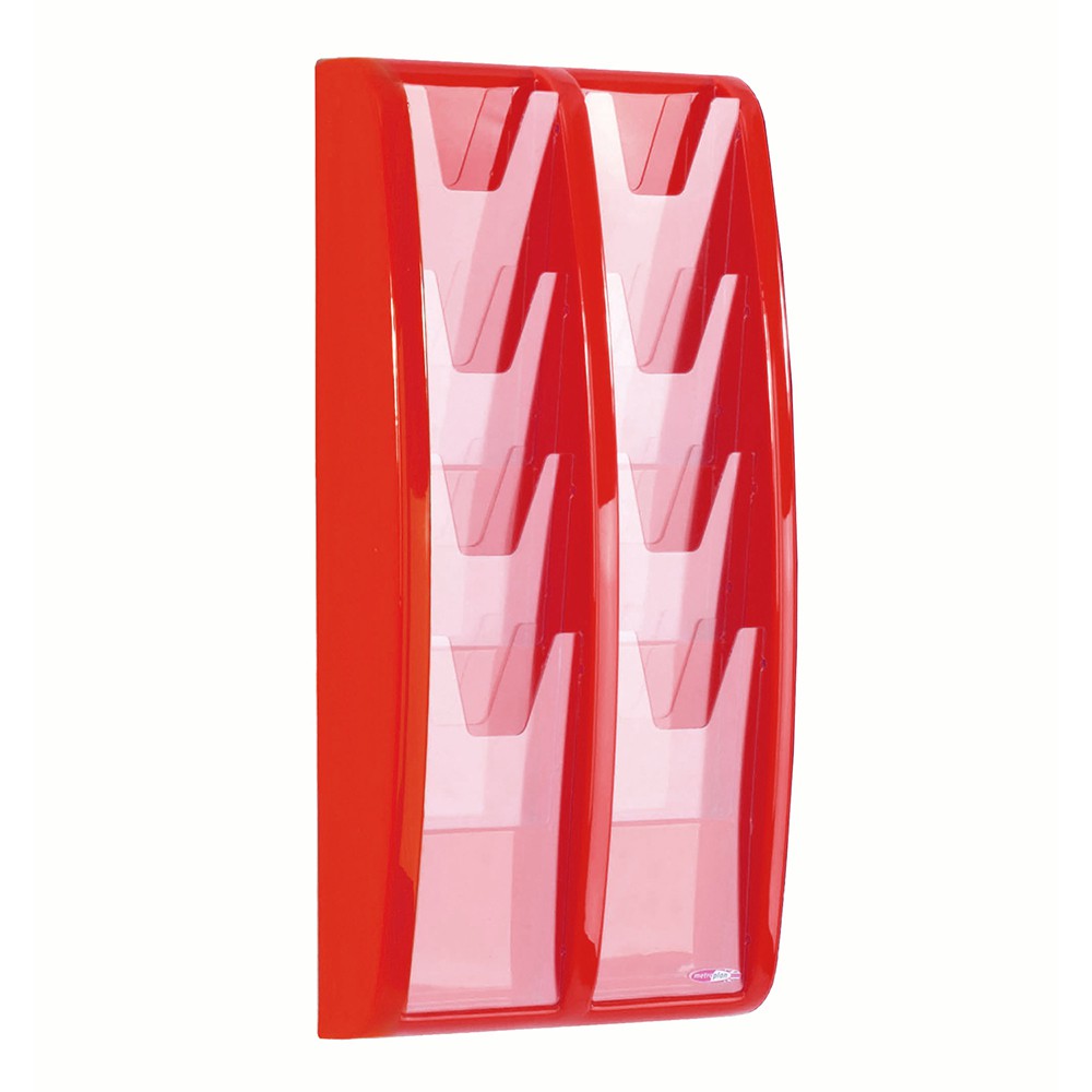 Panorama Wall Mounted Leaflet Dispensers | Red Dispenser | 8 x 1/3 A4 ...