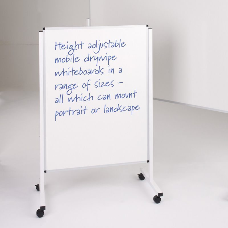Height Adjustable Mobile Whiteboard | 1500 x 1200mm (HxW) | Whiteboard ...